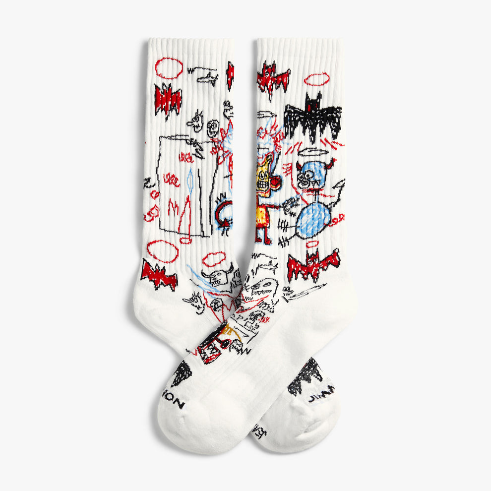 Athletic Socks | Athletic Basquiat Batman | Basquiat x Jimmy Lion